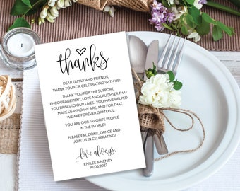 Thank You Table Setting - Etsy