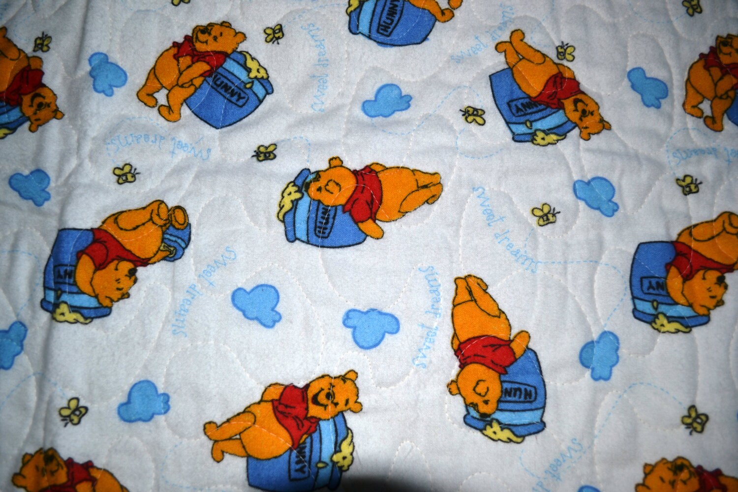 Sale Baby Quilt: Flannel Winnie the Pooh With His Hunny Pot | Etsy