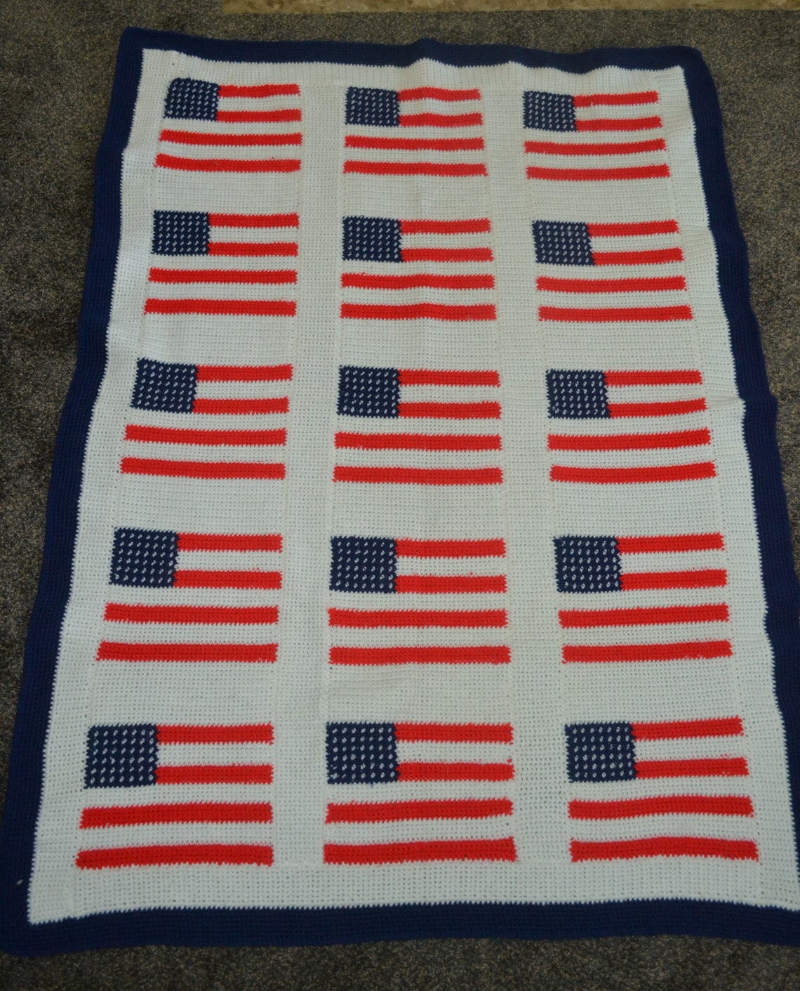 Crocheted Afghan: American Flag - Etsy