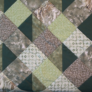 Quilt: Multi Green With Dark Green Border and Backing - Etsy
