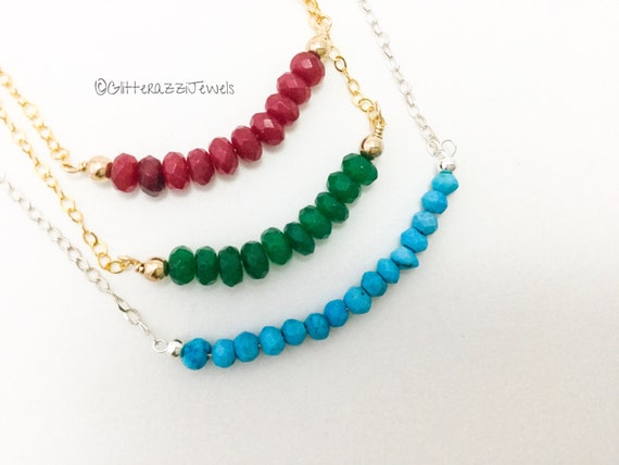 Rustic Minimalist Gemstone Bead Bar Natural Gemstone | Etsy