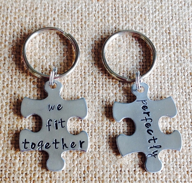 Puzzle Piece Keychain Set. We Fit Together Perfectly. Couples - Etsy