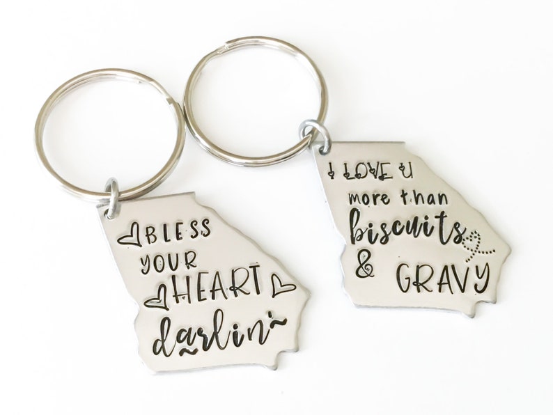 Georgia Keychains Southern Sayings Southern Keychains Peach | Etsy