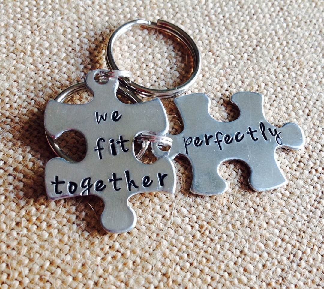 Puzzle Piece Keychain Set. We Fit Together Perfectly. Couples - Etsy