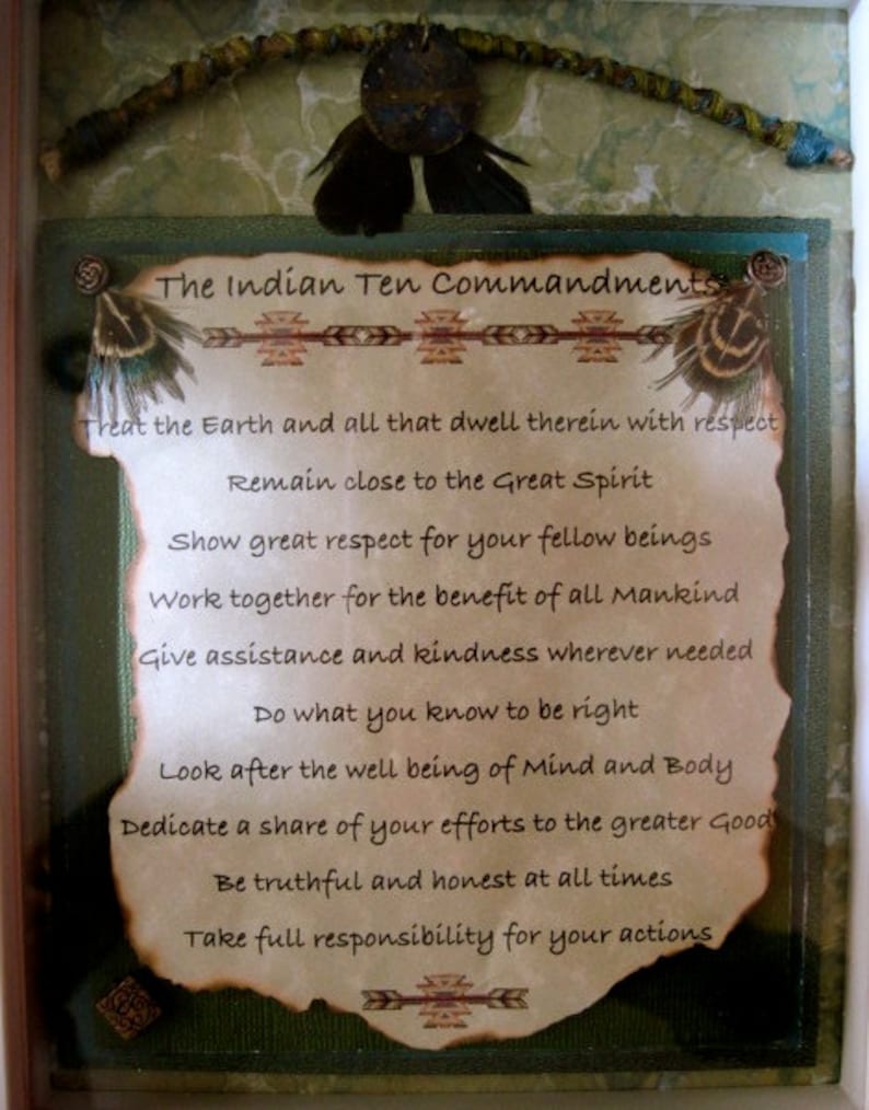 OOAK Native American/american Indian Ten Commandments joy - Etsy