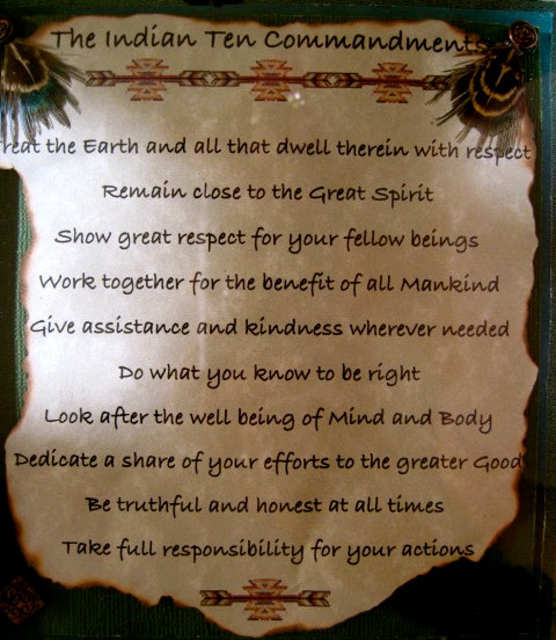 OOAK Native American/american Indian Ten Commandments joy - Etsy