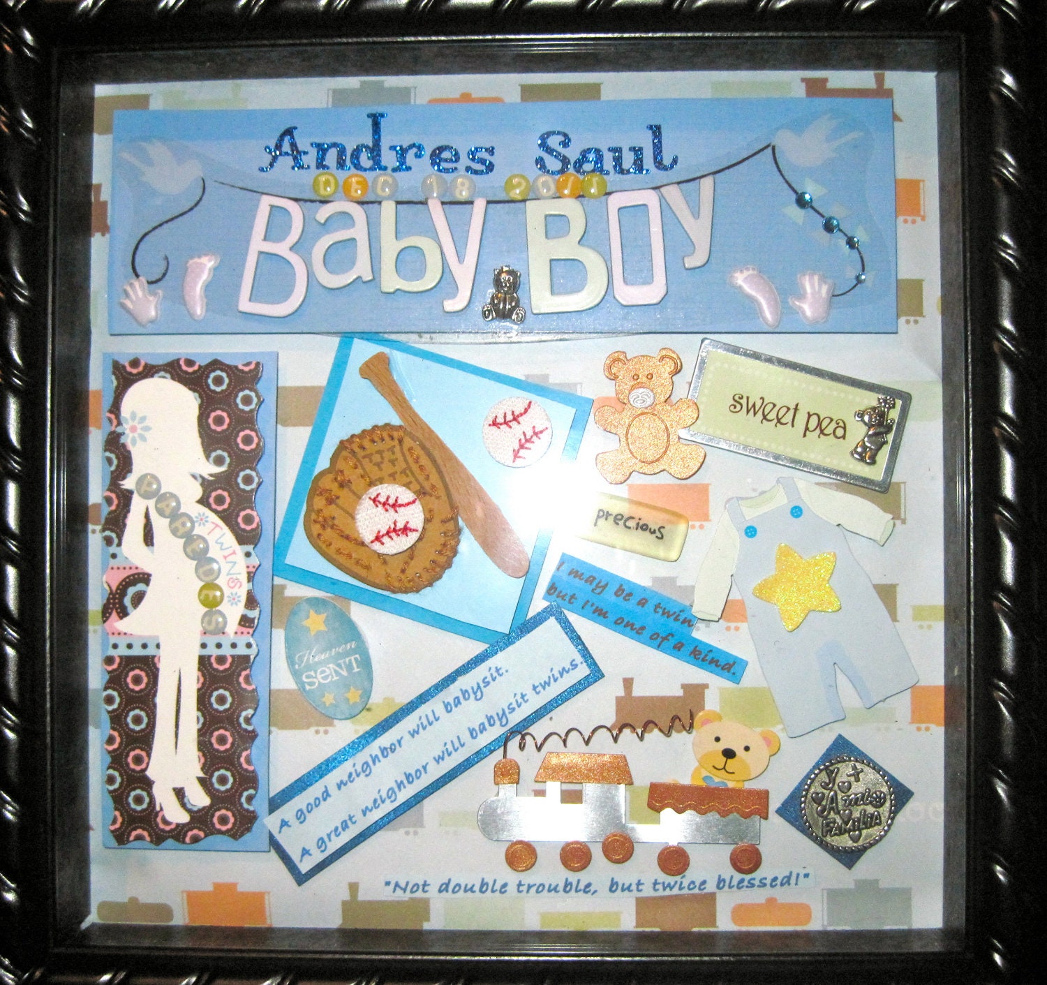 Custom Made Large Birth Celebrations - "joy Box" - Inspirational Shadow ...