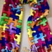 Jigsaw Puzze Pattern Scarf Handmade. Puzzle Fleece Scarf for the Puzzle ...