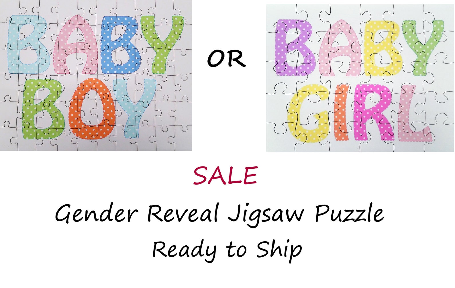 Gender Reveal Jigsaw Puzzle: Unique Pregnancy Announcement (8x10, 30/60 ...