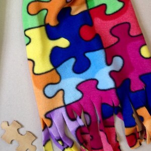 SALE Kids Scarf Accessory. Fall and Winter Bright Colored Puzzle Print ...