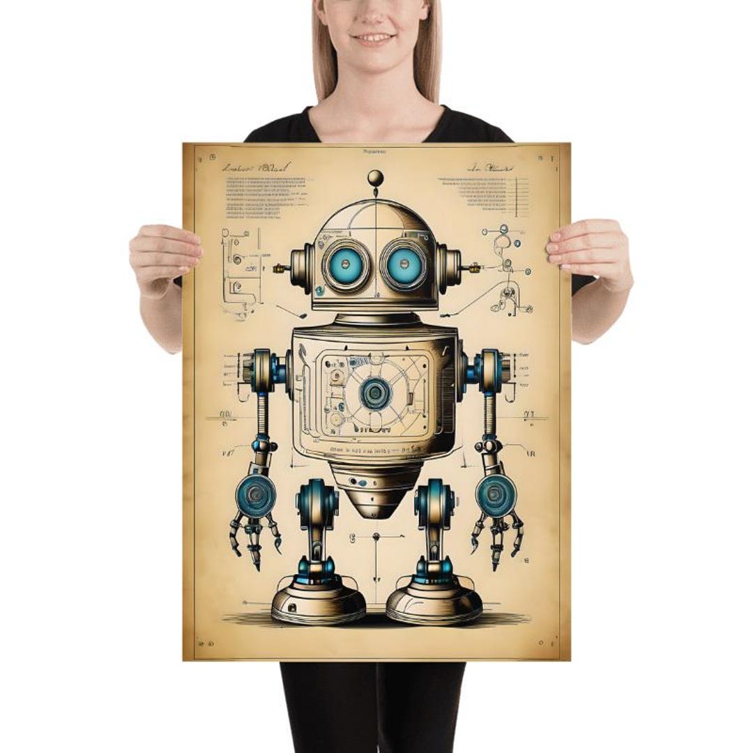 Robot Art Project, Robot Art Minimalist, Robot Poster, Robot Art, Robot ...