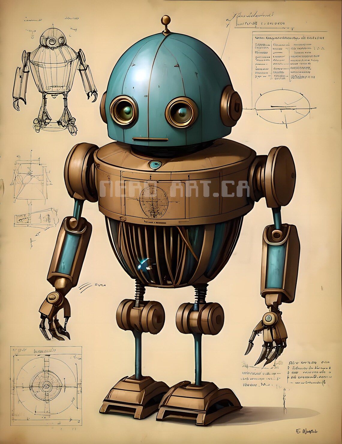 Robot Schematics, Robot Schematics Art Print,robots, Robot Art, Robot ...