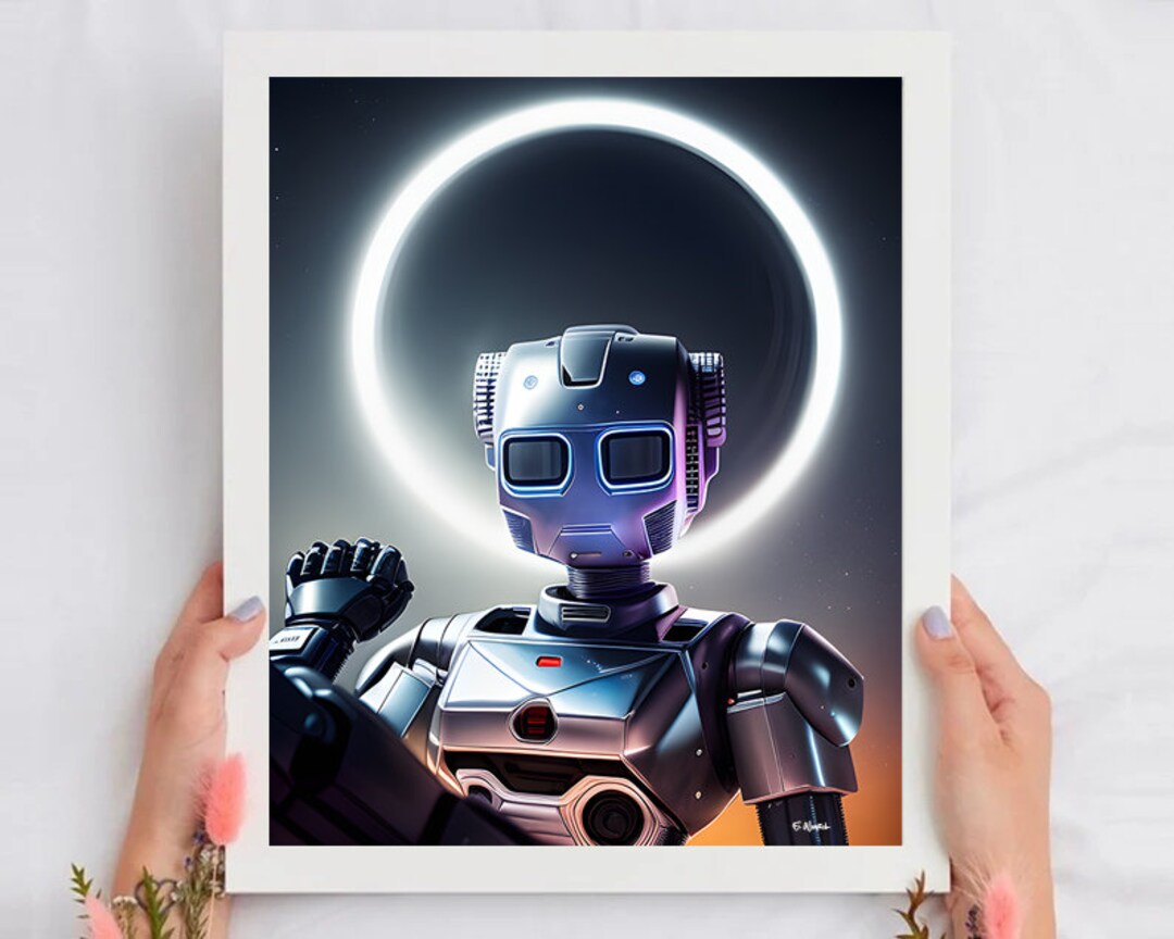 Robot Art Print,retro Robot Room Decor Art Print,robot Sci-fi Decor ...