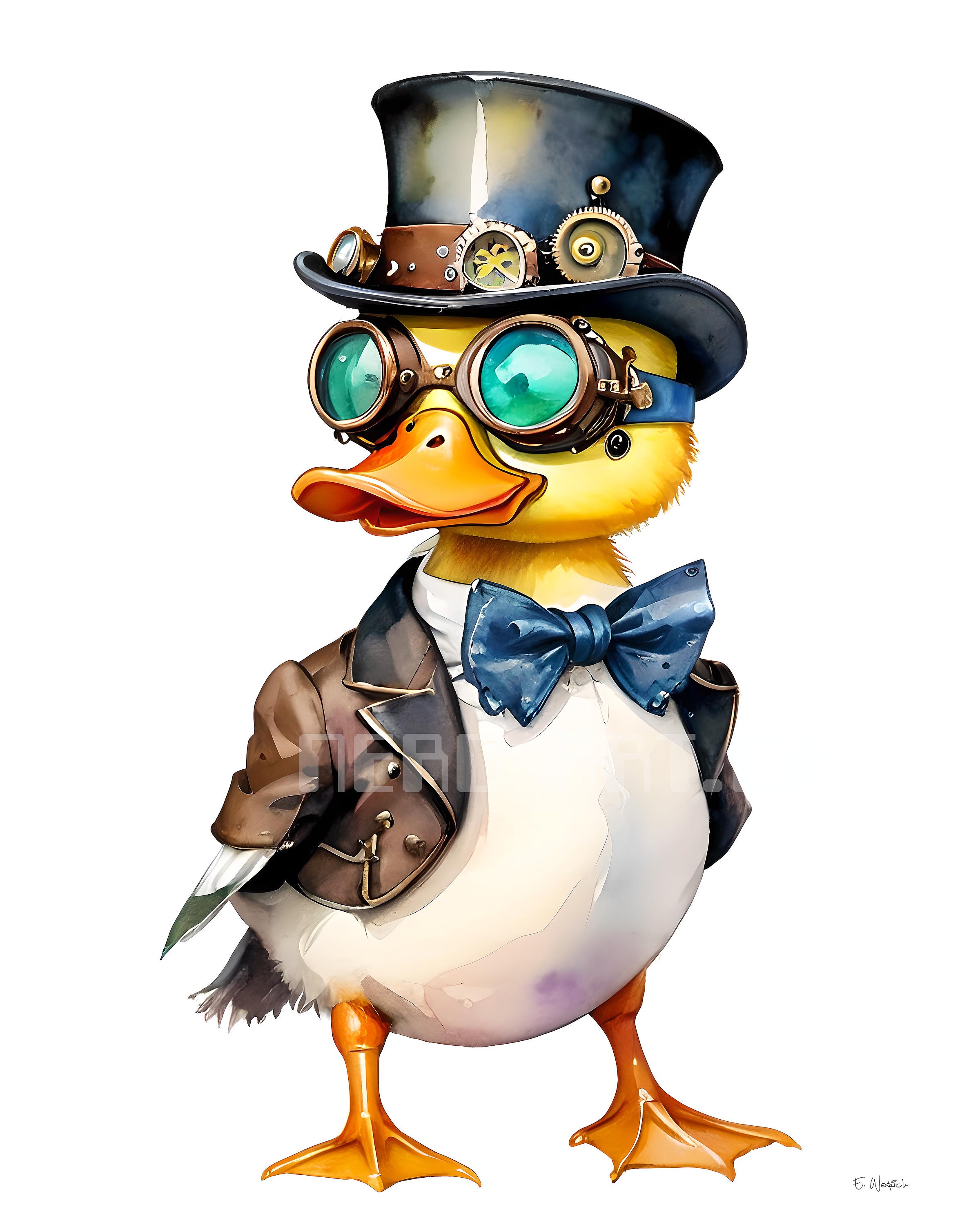 Children's Steampunk Duck Art Print, Instant Download, Steampunk ...