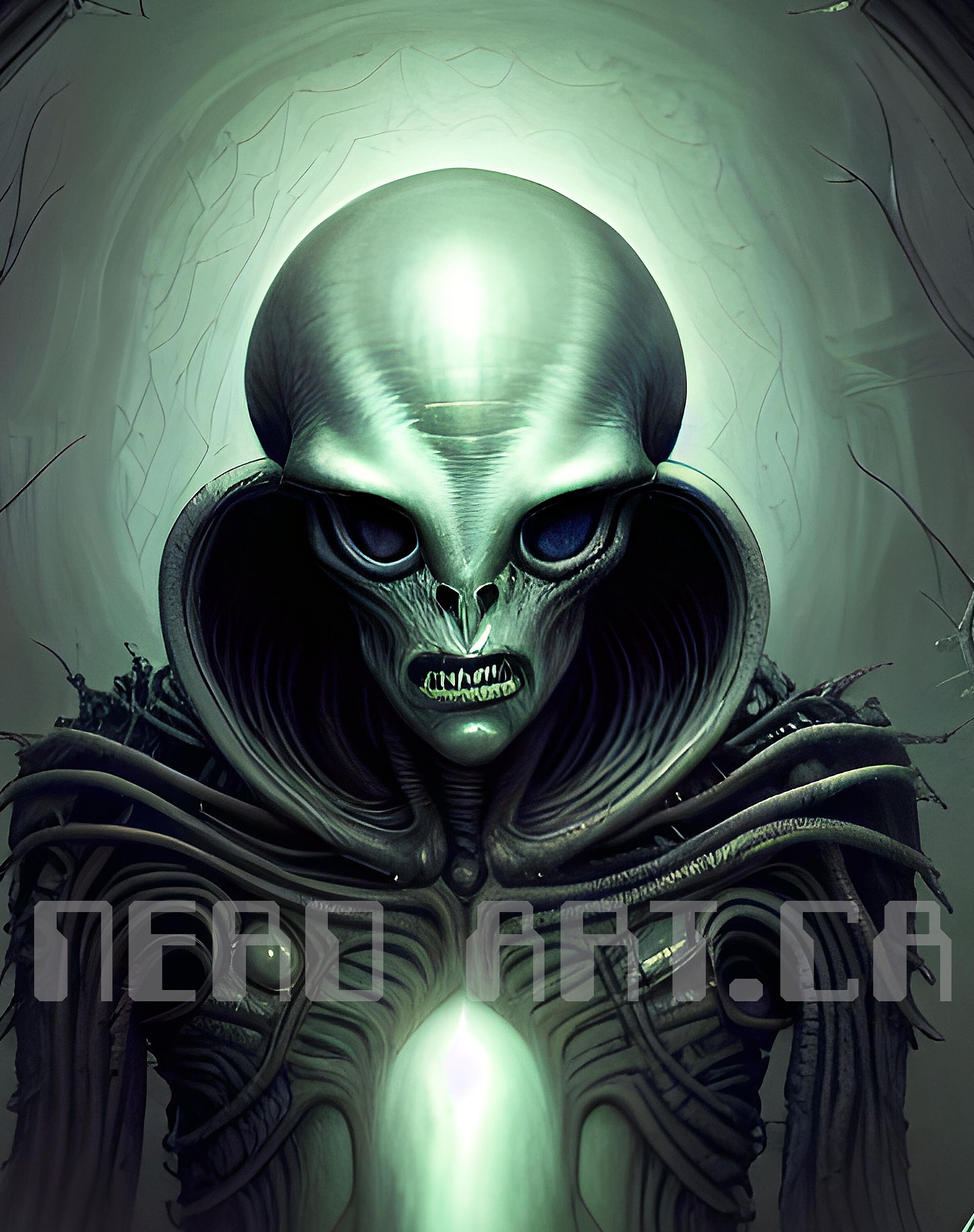 Alien Art Print, Digital Download Alien, Retro Cosmic Art, Vintage Art ...
