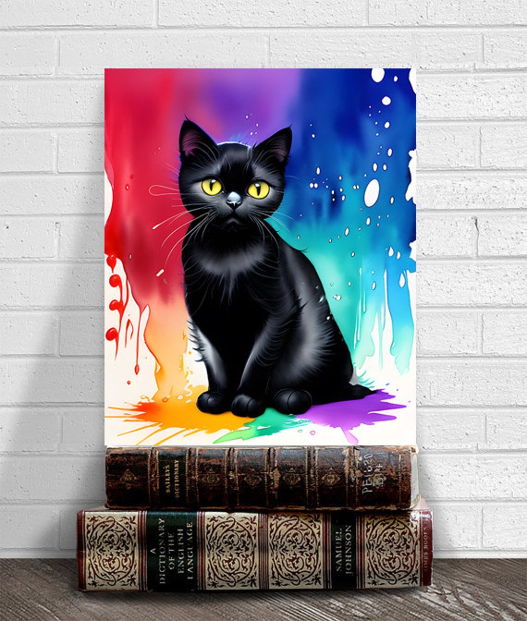 Black Cat Art Prints, Cat Art Print, Cat Watercolor, Cat Draw, Cat ...