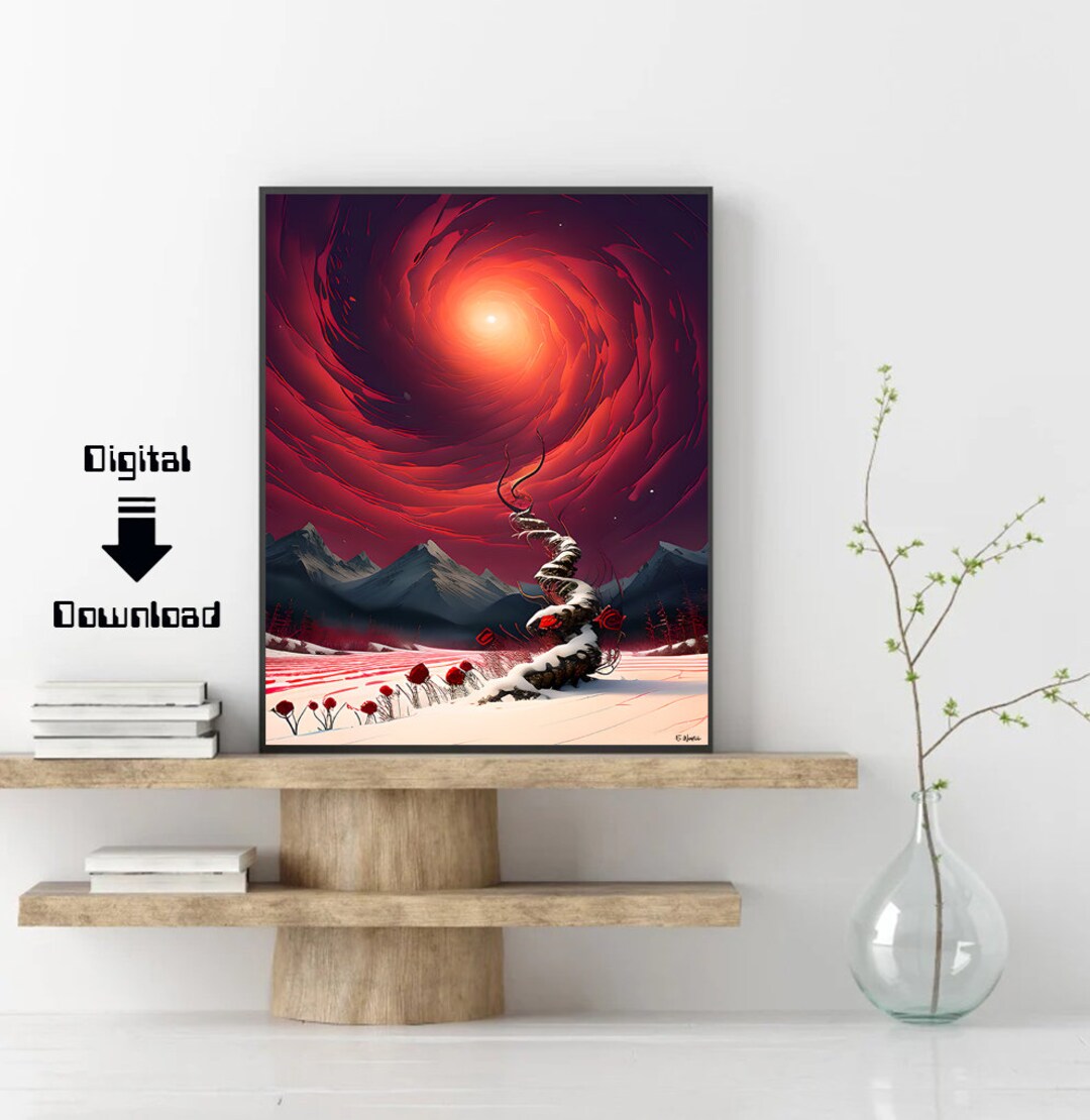 Red Rose Flower Art Print, Botanical Art Print, Flower Wall Art, Flower ...