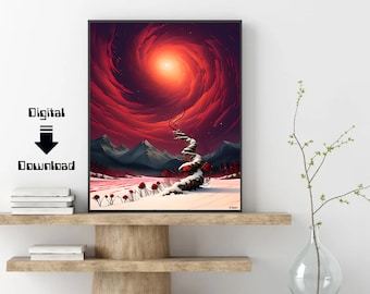 Kamtschatka Rose Flower Art Print, Botanical Art Print, Flower Wall Art ...