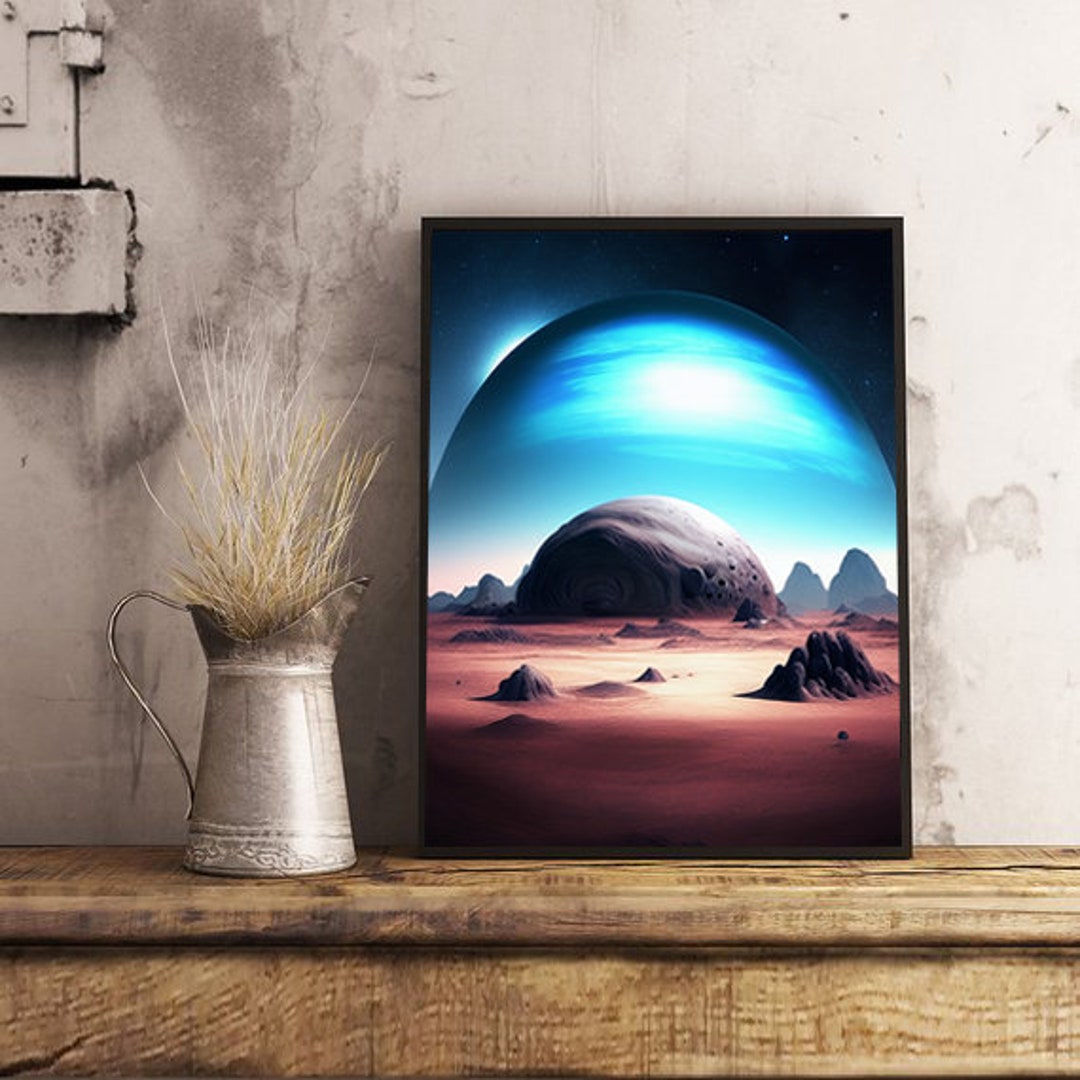 Space Art Prints, Sci-fi Art, Alien Planet, Martian Landscape, Digital ...