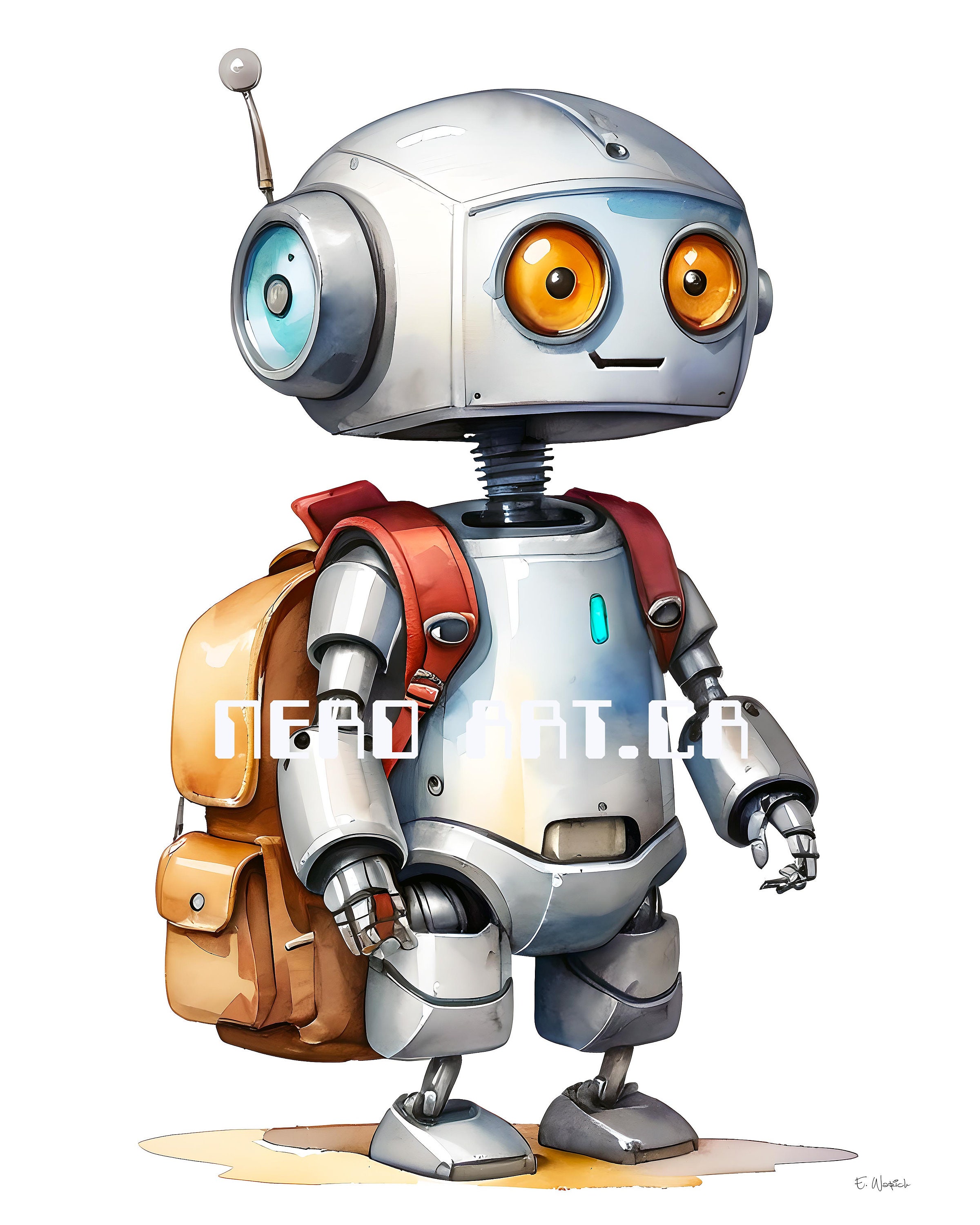 Children's Robot Art Print, Instant Download, Robot Print, Kids Wall ...