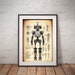 Robot Art Schematics, Robot Print, Retro Robot Art, Kid's Room Decor ...