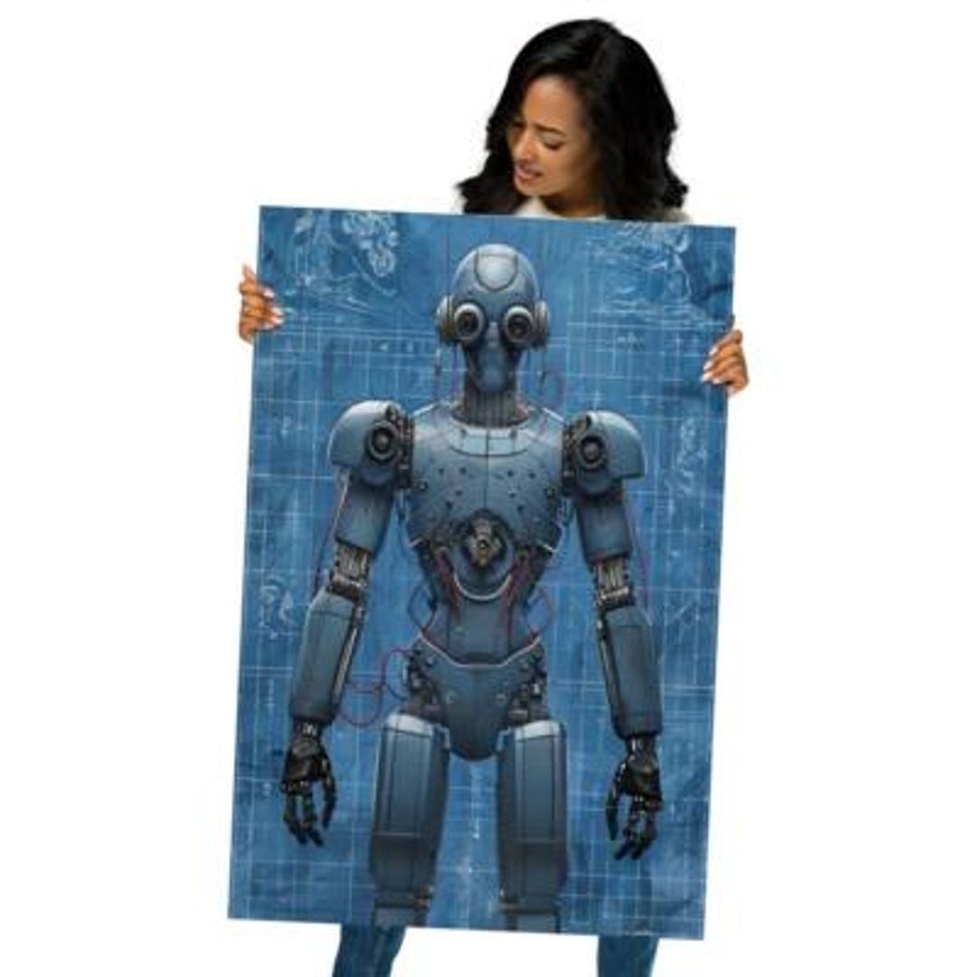 Robot Blueprint Poster, Mechanical Android Wall Decor, Android ...