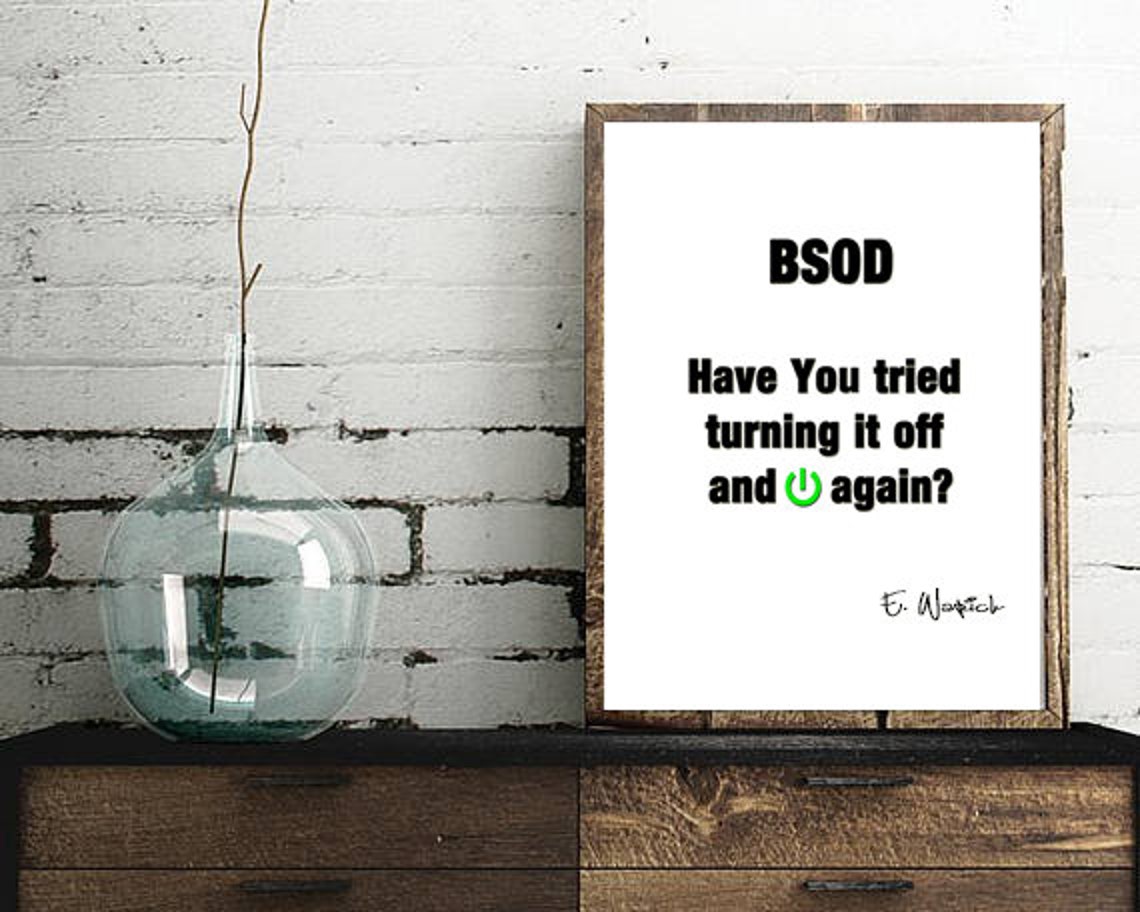 Blue Screen of Death Geek Art Print, Geek Art Print, Bluescreen Print ...