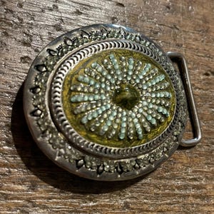 Unique Western Style Beaded Design Oval Shaped Belt Buckle - Etsy