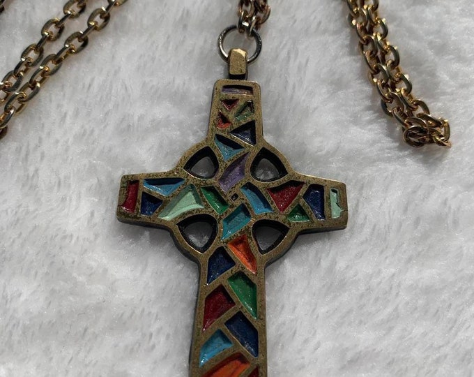 Terra Sancta Guild 1969 Israel Cross Pendant Necklace on Infinity Chain ...