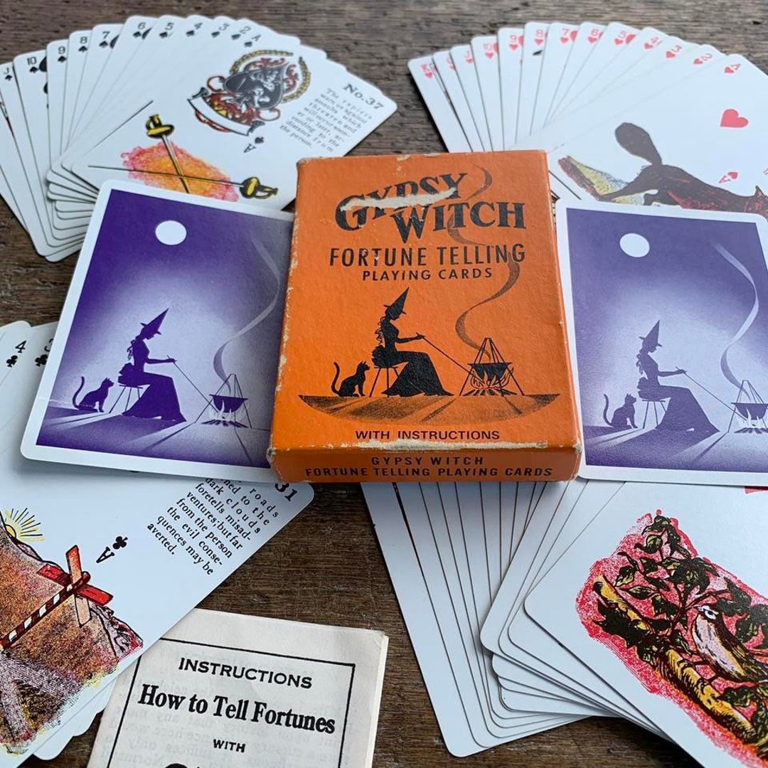 Vintage Antique Gypsy Witch Fortune Telling Card Used Cards With ...