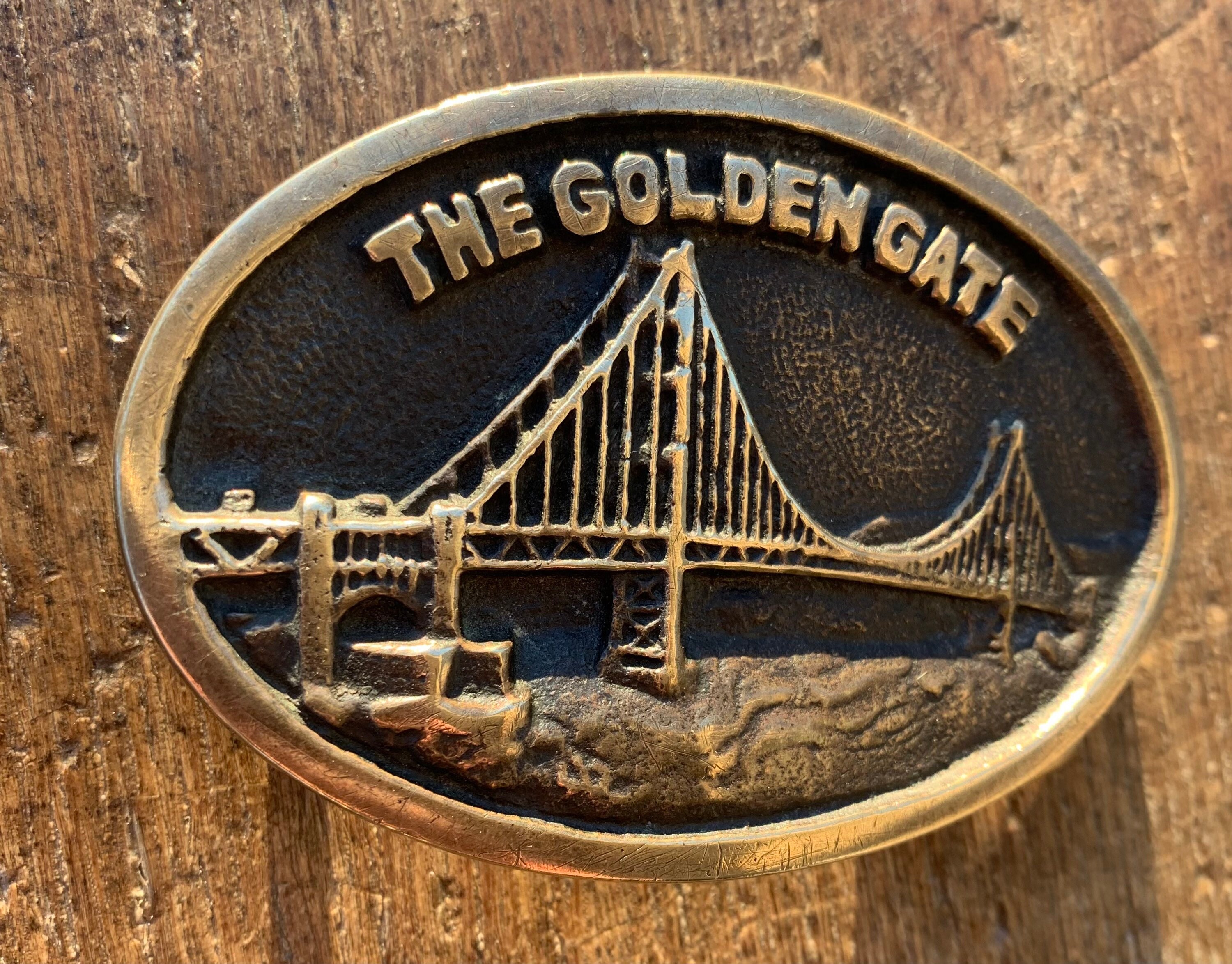 Vintage the Holden Gate Raised Design Solid Brass Colored Belt Buckle ...