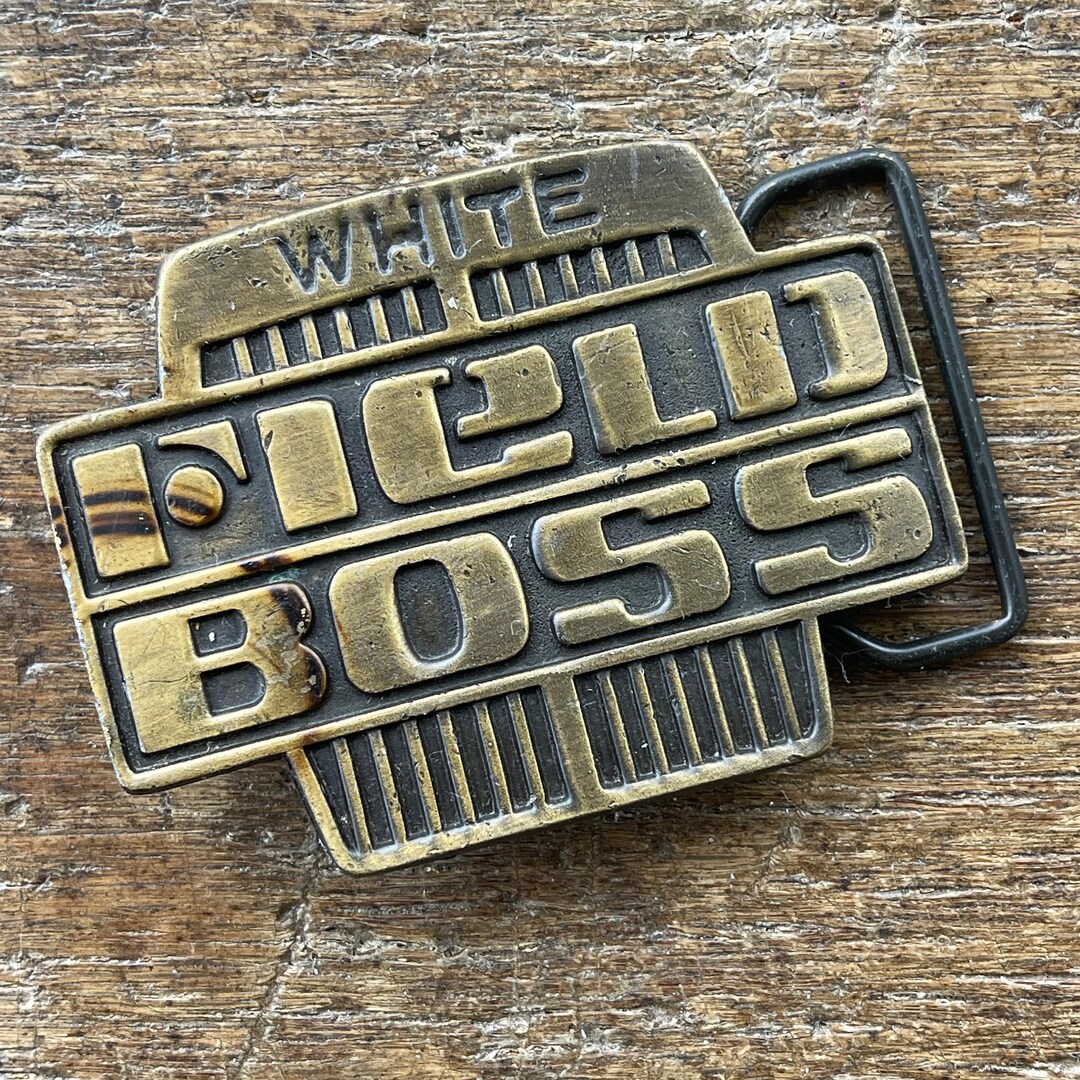 Vintage White Field Boss Advertising Brass Colored Belt Buckle - Etsy