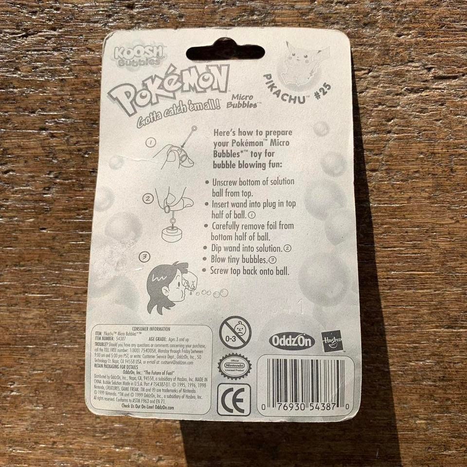 Vintage Pokémon Pikachu Micro Bubbles Koosh Key Chain 1999 in Original ...