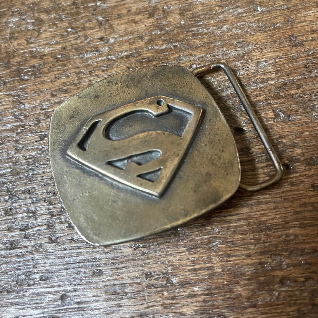 Vintage Belt Buckle Superman DC Comic Superhero Brass Colored Belt ...
