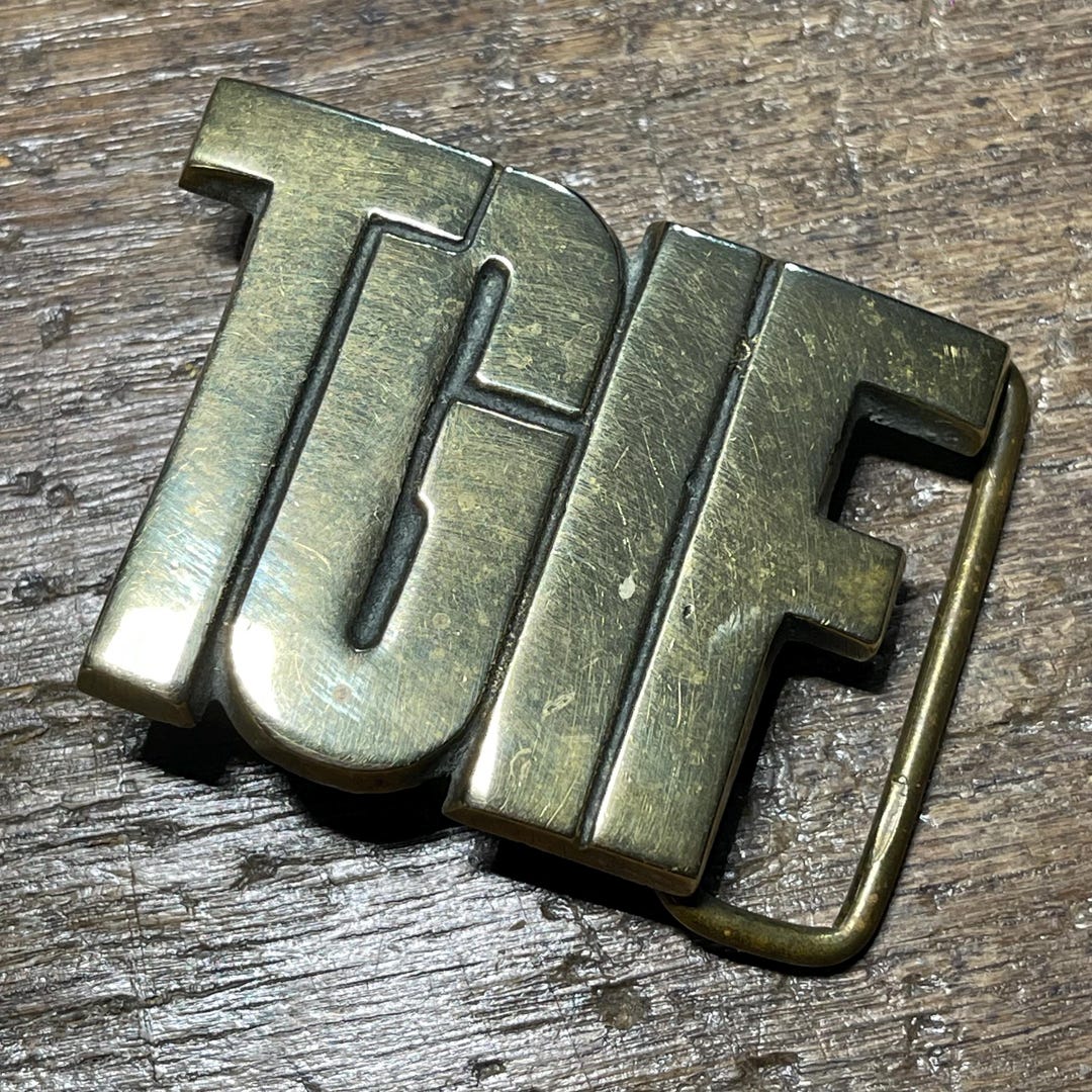 Vintage “TGIF” Novelty Letters Design Brass Belt Buckle - Etsy