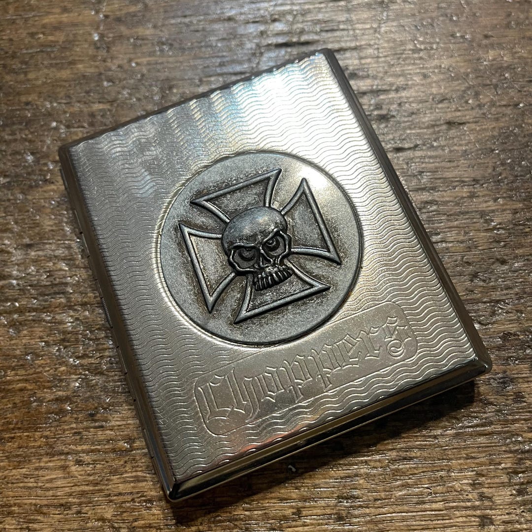 Choppers Iron Cross and Skull Metal Cigarette Carrying Case - Etsy
