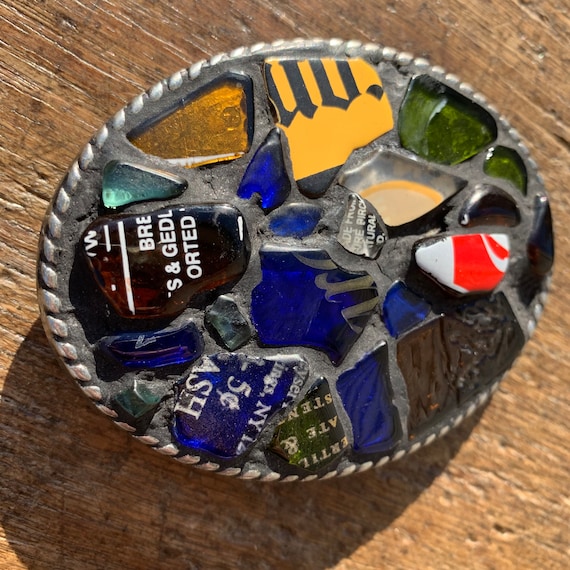 Unique Tramp Art Artist design embedded glass design … - Gem