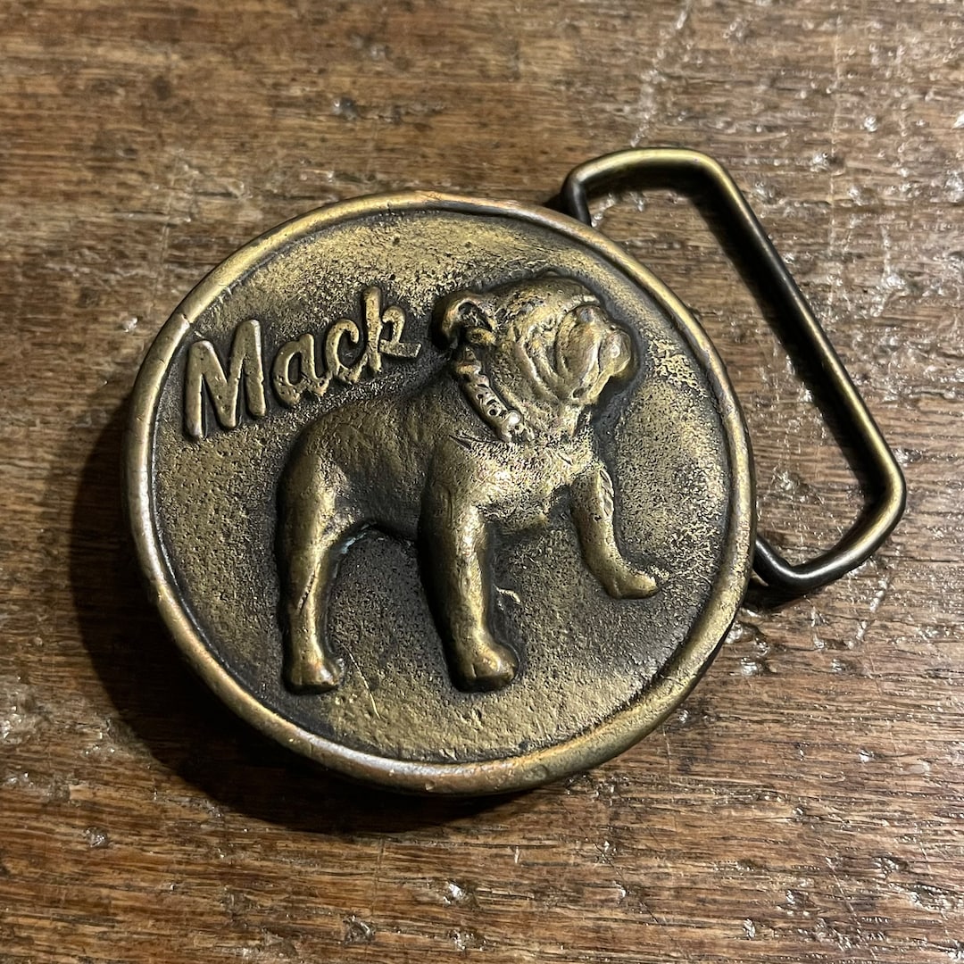 Vintage Mack Bulldog Tractor Trailer Truck Figural Brass Colored ...