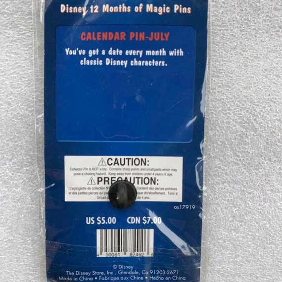 12 Months Disney Magic Disney Store Calendar Pin July… - Gem