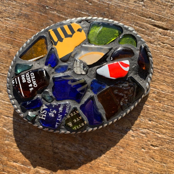 Unique Tramp Art Artist design embedded glass design … - Gem