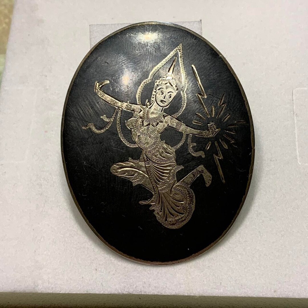 Vintage Siam Sterling Silver Dancer Pin - Etsy