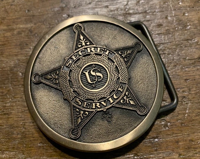 Vintage US Secret Service Circular Solid Brass Belt Buckle - Etsy