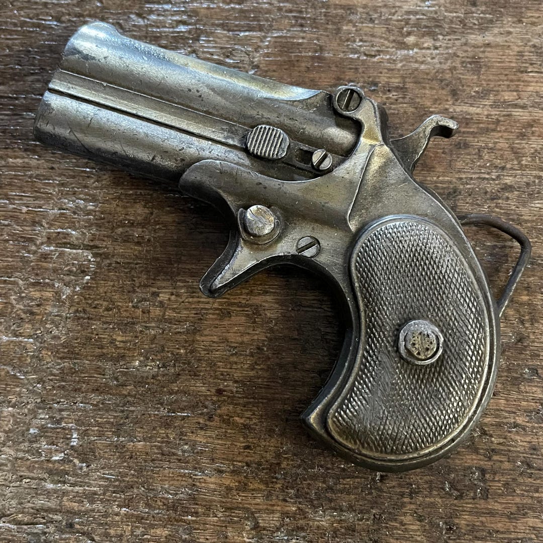 Vintage Buckle Scale Derringer Hand Gun Pistol Figural Design Brassy ...