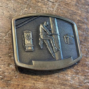 Vintage Telephone Lineman Figural Design Solid Brass Belt Buckle - Etsy