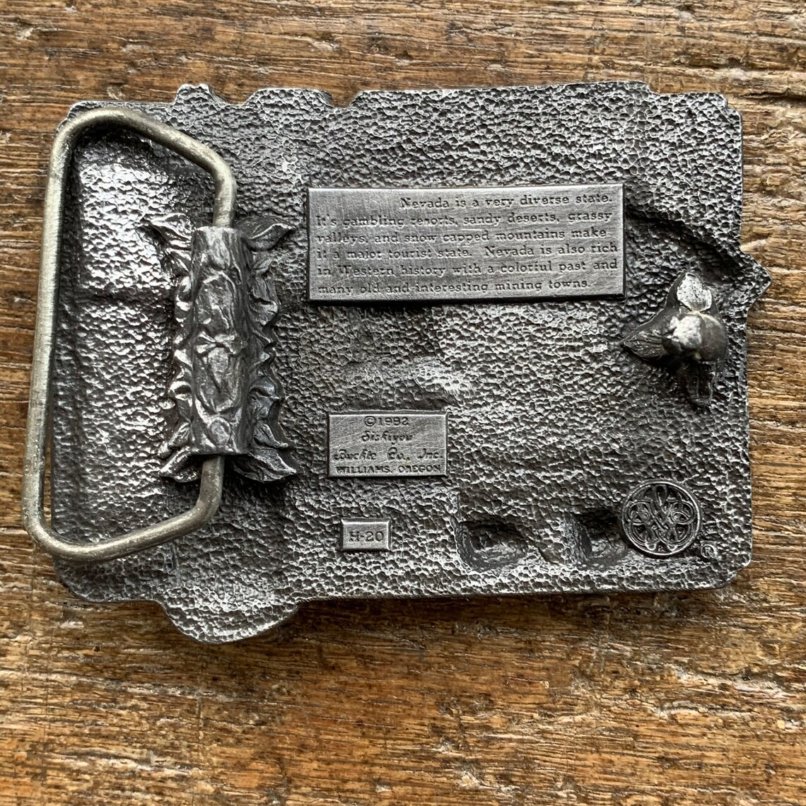 Vintage Nevada Themed Gambling Gold Rush Scenic Pewter Colored Belt ...