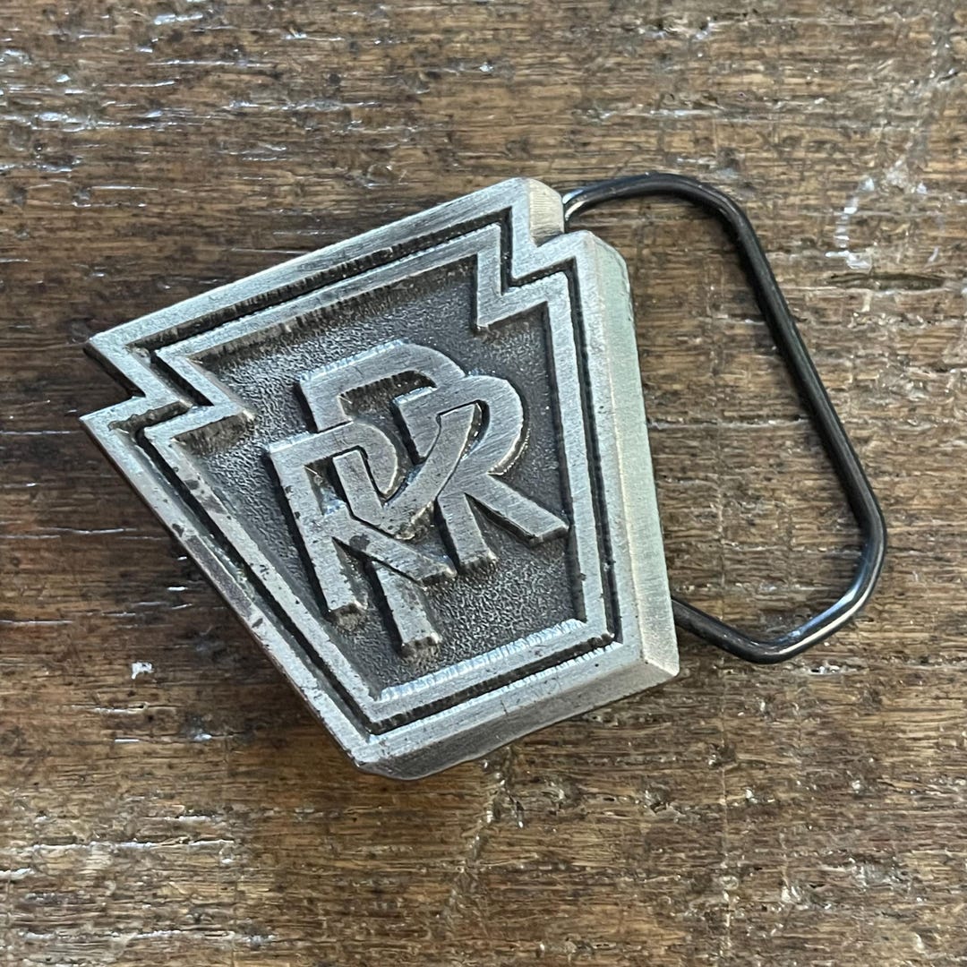 Vintage Pennsylvania Railroad PRR Keystone Logo Pewter Colored Belt ...