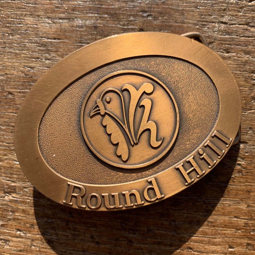 Vintage Round Hill Turkey Design Logo Advertising Brass Colored Belt ...