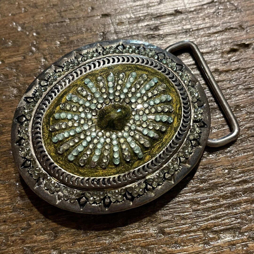 Unique Western Style Beaded Design Oval Shaped Belt Buckle - Etsy