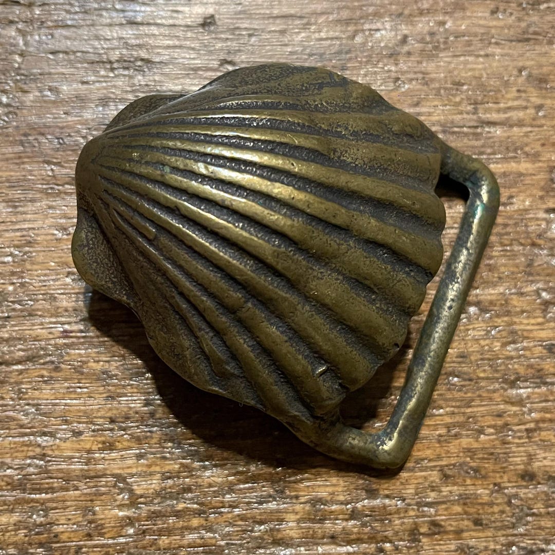 Vintage Seashell Shell Figural Design Brass Belt Buckle - Etsy