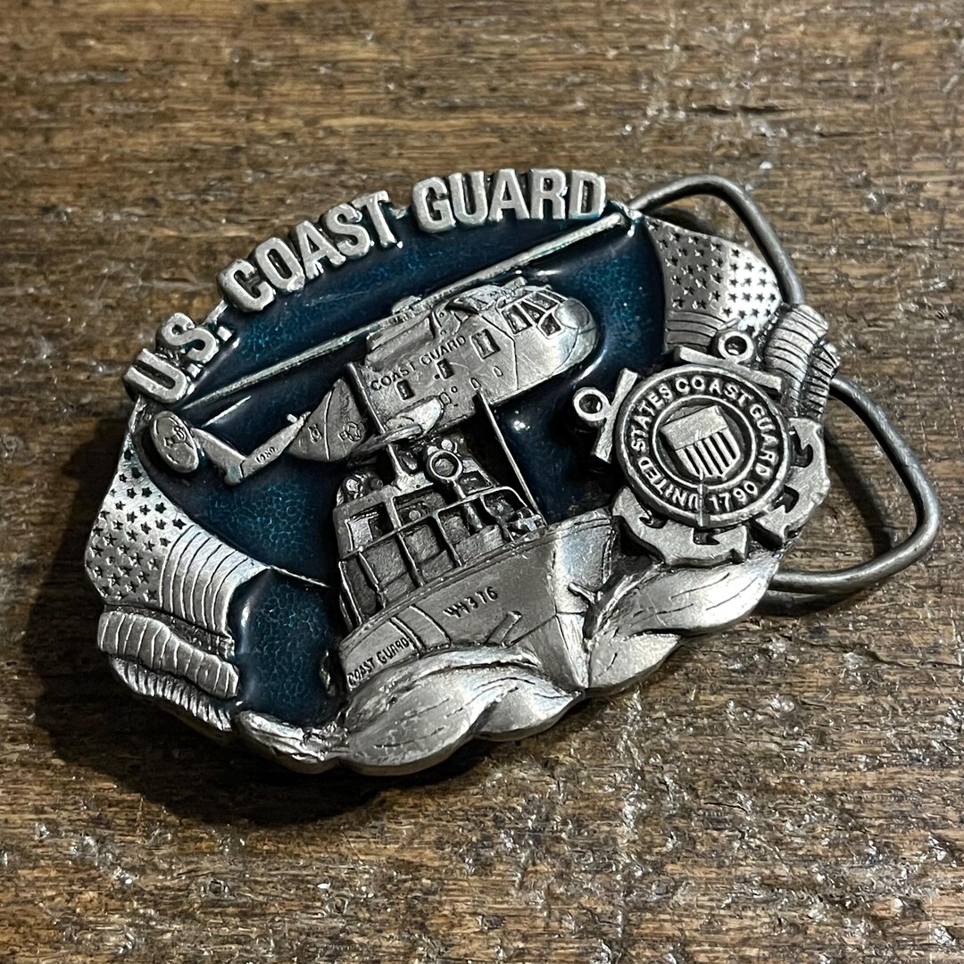The US Coast Guard American Helicopter and Boat Scenic Figural Belt ...